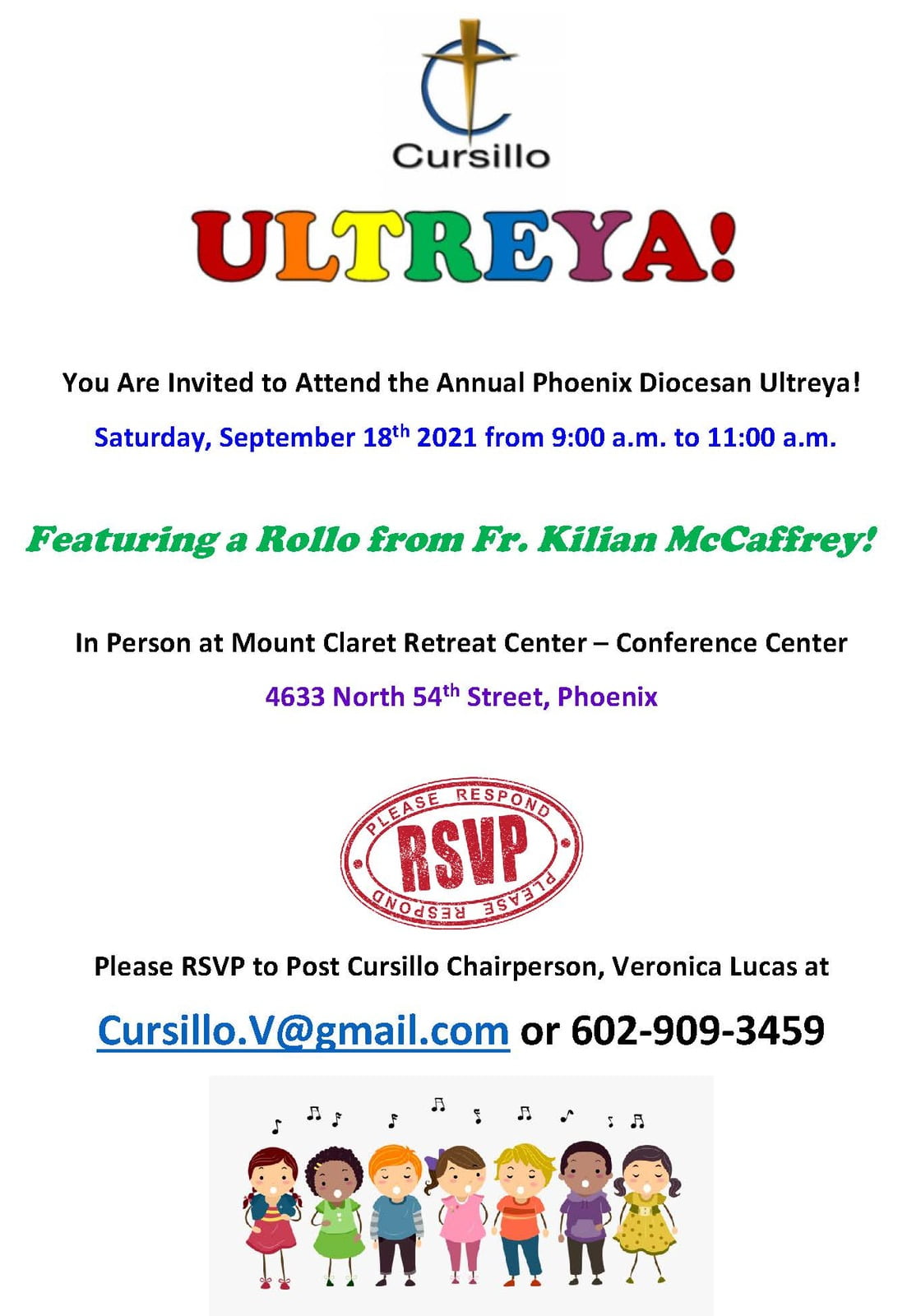 Calendar of Events; ULTREYA - Diocese of Phoenix Cursillo Movement