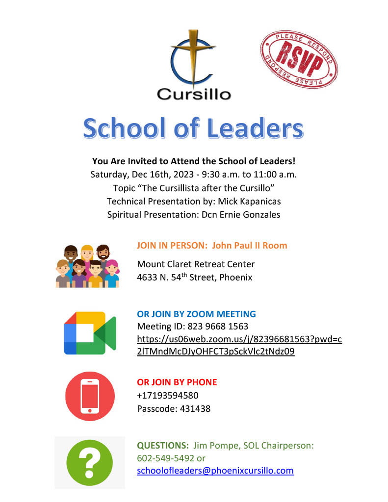 School of Leaders | Diocese of Phoenix Cursillo Movement